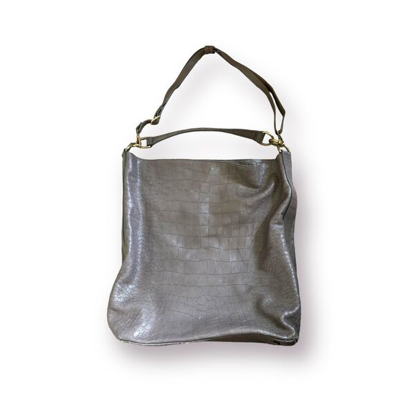 Garnet Hill | Bags | Garnet Hill Italian Leather Luciana City Tote Croc ...